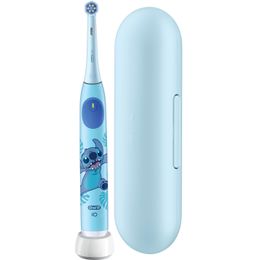 Oral-B Kinder Elektrische Kinderzahnbürste "iO Kids 6+ Stitch"light blau, Elektrozahnbürsten, 1 Reise-Etui, Musik-Timer, 3 Modi, ab 6 Jahren