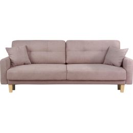 3-Sitzer Home Affaire, B:215cm H:89cm T:100cm, rosa, Luxus-Microfaser weich (92% Polyester, 8% Nylon);Filzoptik ( 100% Polyester);Luxus-Microfaser