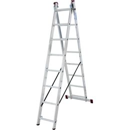 Krause Doppelleiter "Corda", B/H/L: 77cm x 285cm x 215cm, grau, Leitern, 2x8 Sprossen