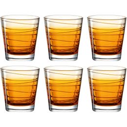Leonardo Whiskyglas "VARIO STRUTTURA", Ø 8,3cm x 9cm, 250ml, 6 Stk., orange, Trinkgefäße, 250 ml, 6-teilig
