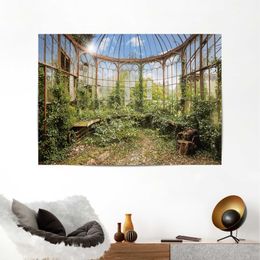 Poster Reinders, B:140cm H:100cm T:0,1cm, gr&uuml;n, Papier, K&uuml;che, Bilder, "Gartenpavillon"