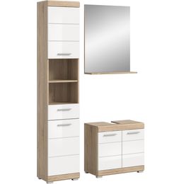 Badm&ouml;bel-Set Inosign, B:112cm H:191cm T:34cm, wei&szlig;, Holzwerkstoff, MDF, Kastenm&ouml;bel-Sets, "Siena, 3 teilig, bestehend aus:", Hochschrank,