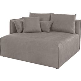 Ottomane OTTO HOME, B:138cm H:86cm T:128cm, grau, 100% Polyester, Sofas, "Nöre", kurzes Lounge-Modul - zum Zusammenstellen, Breite 138 cm, Tiefe 128