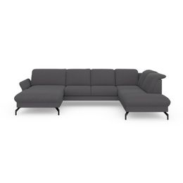 Sit & More Wohnlandschaft SIT & MORE, B:338cm H:84cm T:207cm, braun, Sofas, "Fashion U-Form", wahlweise mit Kopfteilverstellung, Vorziehsitz, motorisch,
