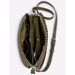 Heine Damen Handtasche, gr&uuml;n, Metall, Viskosemischung, unifarben, Taschen