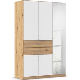 Dreht&uuml;renschrank Rauch, B:136cm H:210cm T:54cm, wei&szlig;, Holzwerkstoff, Schr&auml;nke, "Maika", mit Spiegel, 2 Schubladen, in verschiedenen Breiten, H&ouml;hen