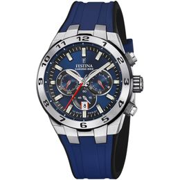 Festina Herren Chronograph "Chrono Bike 2024", blau, Armbanduhren, Armbanduhr, Quarzuhr, Herrenuhr, Stoppfunktion, bis 10 bar wasserdicht