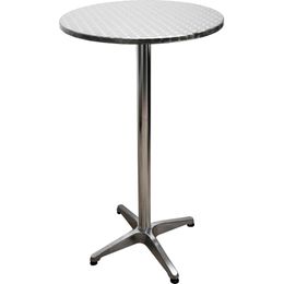 Gartentisch Garden Pleasure, H:110cm, silber, MDF;Edelstahl;Aluminium, Outdoor, Tische, "Stehtisch BISTRO, rund Stahl, Alu,s"