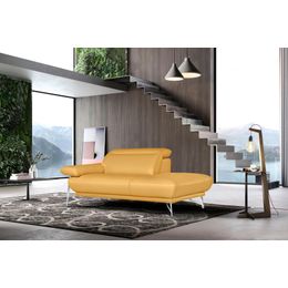 Egoitaliano Ottomane "Anais, erstklassiges Designsofa, Breite 179 cm, Fußfarbe chrom", B/H/T: 179cm x 74cm x 106cm, Leder BULL, Ottomane rechts,