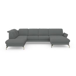 Sit & More Wohnlandschaft SIT & MORE, B:338cm H:84cm T:207cm, grau, Sofas, "Fashion U-Form", wahlweise mit Kopfteilverstellung, Vorziehsitz, motorisch,