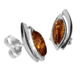 OSTSEE-SCHMUCK Damen Paar Ohrstecker "- Rana - Silber 925/000 - Bernstein", Silber 925 (Sterlingsilber), silber, Silber 925 (Sterlingsilber), Ohrringe