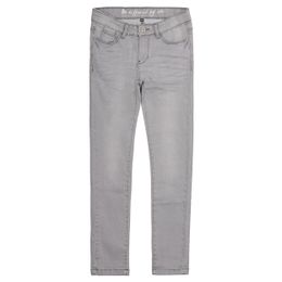 STACCATO Mädchen Slim-fit-Jeans "STC", grau, Gr. 140, Crinkleoptik, unifarben, Oberstoff: 70% Baumwolle, 28% Polyester, 2% Elasthan., Jeans, Skinny,
