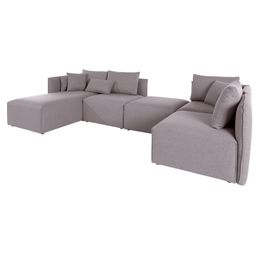 Wohnlandschaft OTTO HOME, B:340cm H:74cm T:172cm, grau, Struktur fein (100% Polyester);Struktur (100% Polypropylene);Webstoff (100%