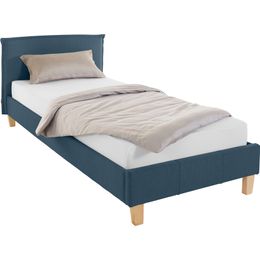 Polsterbett OTTO products, B:95cm H:82cm L:212cm, blau, Bezug Struktur fein (100% recyceltes Polyester), Betten, "Heddi", in 5 Breiten: von