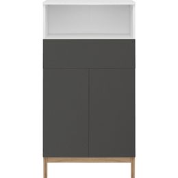 Midischrank Welltime, B:60cm H:120,5cm T:35cm, braun, Badezimmer, Schr&auml;nke, "Stian", mit 2 Einlegeb&ouml;den hinter den T&uuml;renpaar, Breite 60 cm, H&ouml;he