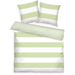 Wendebettw&auml;sche Tom Tailor HOME, gr&uuml;n, Renforc&eacute;, Obermaterial: 100% Baumwolle, Bettw&auml;sche, "SIENA in Gr. 135x200cm, 155x220cm oder 200x220cm",