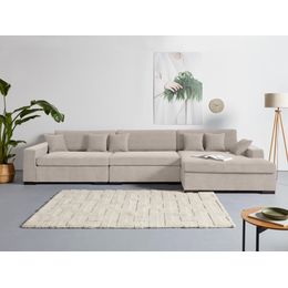 Sofa-Eckelement Home Affaire, B:400cm H:86cm T:190cm, beige, 100% Polyester, Polsterelemente, "Skara XXL L-Form", Lounge-Sofa XXL mit