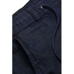 Bugatti Herren Bermudas, blau, Gr. 58, 55% Baumwolle, 44% Leinen, 1% Elasthan, Hosen, mit Kordelzug