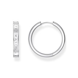 Thomas Sabo Damen Paar Creolen "weiße Steine", Silber 925 (Sterlingsilber), bunt, Silber 925 (Sterlingsilber), Ohrringe, mit Zirkonia (synth.)