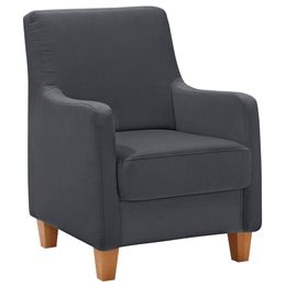 Sessel Home Affaire, B:70cm H:93cm T:75cm, grau, 100% Polyester;Struktur (100% Polyester);Luxus-Microfaser in Lederoptik (100% Polyester),