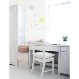 Wandtattoo, B:70cm H:25cm T:0,5cm &Oslash;:74,33cm, bunt, Art for the home, PVC, Schlafzimmer, Wandtattoos, "Sterne", Wandaufkleber - Sterne - Pastellfarben