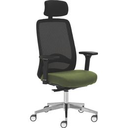 mayer Sitzmöbel Drehstuhl MAYER SITZMÖBEL, B:70cm H:123cm T:63cm, grün, Polyester, Büro, Stühle, "2228", 4D Armlehnen, Kopfstütze, Sitztiefenverstellung