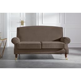 2-Sitzer Home Affaire, B:160cm H:90cm T:93cm, grau, Samtoptik (100% Polyester);Baumwollmix (50% Baumwolle, 50% Polyester), Sofas, "Rennes", in