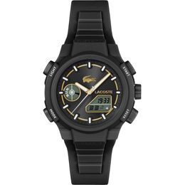 Lacoste Damen Digitaluhr "LC33", schwarz, Armbanduhren, Armbanduhr, Damenuhr, Silikonarmband, analog, digital, Stoppfunktion