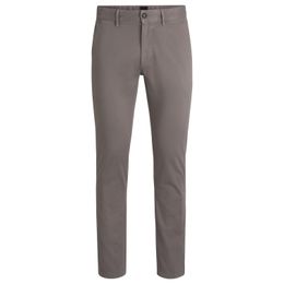 BOSS Orange Herren Chinohose "slim", grau, Gr. 36, unifarben, Web, Obermaterial: 97% Baumwolle, 3% Elasthan, Hosen, mit Gesäßtaschen