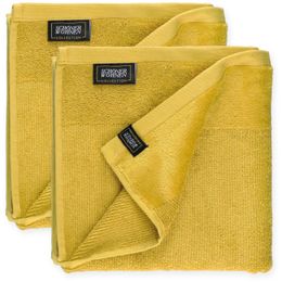 Schöner Wohnen Kollektion Handtücher, B:50cm L:100cm, gelb, SCHÖNER WOHNEN-KOLLEKTION, Frottee, Obermaterial: 100% Baumwolle, Handtücher, "Sense", mit Velourborte,