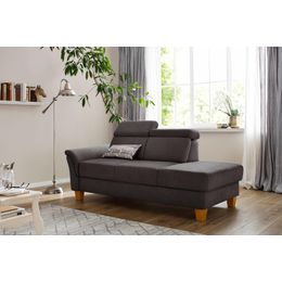 Recamiere Home Affaire, B:194cm H:84cm T:93cm, grau, 100% Polyester, Sofas, "Conville", incl. Kopfteilverstellung, Federkern, wahlweise mit Bettkasten