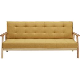Schlafsofa Salesfever, B:190cm H:81cm T:85cm, gelb, 100% Polyester, Wohnzimmer, Sofas, "Skagen 3-Sitzer Sofa", Holzgestell Sofa: Entspannung und