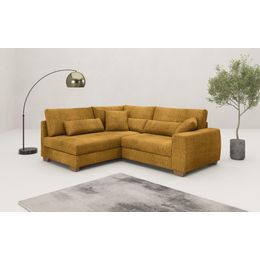 Ecksofa MR. COUCH, B:227cm H:68cm T:190cm, gelb, Novaclean Avanti (100% Polyester), Wohnzimmer, Sofas, "Hilla L-Form", Mit Federkern, wahlweise mit