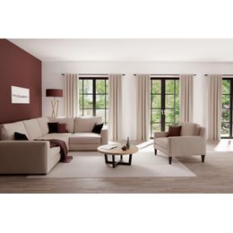 Vorhang HOMING, B:140cm H:245cm, beige, Obermaterial: 100% Polyester, Wohnzimmer, Gardinen, "Kalin", Fertigschal