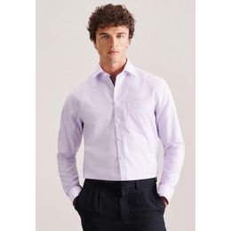 Seidensticker Herren Businesshemd "Schwarze Rose", lila, Gr. 45, Strukturmuster, unifarben, 100% Baumwolle, Hemden, Regular Kentkragen Struktur