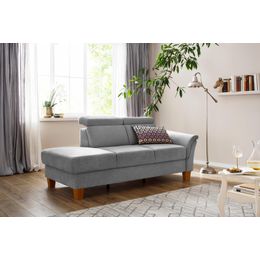 Recamiere Home Affaire, B:194cm H:84cm T:93cm, grau, 100% Polyester, Sofas, "Conville", incl. Kopfteilverstellung, Federkern, wahlweise mit Bettkasten
