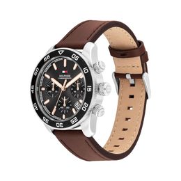 Tommy Hilfiger Herren Chronograph "TH85 CHRONOGRAPH"braun, anthrazit, Armbanduhren, Quarzuhr, Armbanduhr, Herrenuhr, Lederarmband, analog, Tag