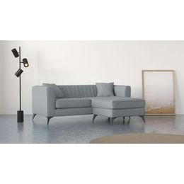 Ecksofa Home Affaire, B:201cm H:74cm T:162cm, grau, 100% Polyester, Wohnzimmer, Sofas, "MATTHEW L-Form ideal f&uuml;r kleine R&auml;ume, Ma&szlig;e B/T/H: 201/162/74