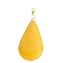 OSTSEE-SCHMUCK Damen Kettenanh&auml;nger "- Tropfen ca. 38 mm lang - Gold 585/000 - Bernstein -", Bernstein, gold, Bernstein, Schmuckanh&auml;nger