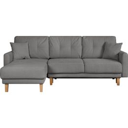 Ecksofa Home Affaire, B:234cm H:89cm T:164cm, grau, 88% Polyester, 9% Rayon, 3% Nylon, Wohnzimmer, Sofas, "TRIPLO optionale Schlafsofa mit