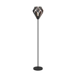 Eglo Stehlampe "CARLTON 1 Stehlampe, IP20, E27, Stahl, Vintage, Wohnzimmerlampe, Lampe", 1, &Oslash; 25,5cm H: 152,5cm, 1 Stk., schwarz, Wohnzimmer,