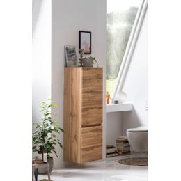 Midischrank Welltime, B:40cm H:130cm T:35cm, braun, Holzwerkstoff, Badezimmer, Schr&auml;nke, "Kaunas", 40 cm breit, Soft-Close-Funktion