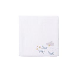 Liliput Baby Spucktuch "G&auml;nse", wei&szlig;, 70% Bambus-Viskose, 30% Baumwolle, Schnuffelt&uuml;cher, mit niedlichem Print