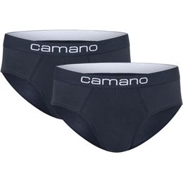 Camano Herren Slip "comfort", Gr. S, blau, Obermaterial: 95% Baumwolle, 5% Elasthan, unifarben, Unterhosen, mit elastischem Logobund