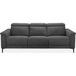 3-Sitzer Home Affaire, B:222cm H:97cm T:100cm, grau, Webstoff 100% Polyester, Sofas, "Lund, mit manueller und elektrischer Relaxfunktion", in 2