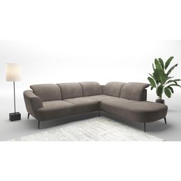 Sit & More Ecksofa SIT & MORE, B:300cm H:87cm T:267cm, braun, 100% Polyester, Wohnzimmer, Sofas, "Zoe", ink.Sitztiefenverstellung, wahlweise mit