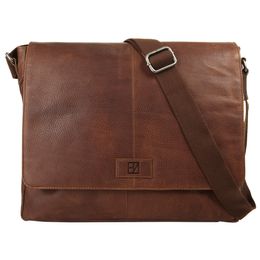 Bodenschatz Damen Messenger Bag, braun, Leder, unifarben, Taschen, echt Leder