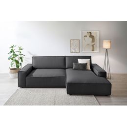 Ecksofa Home Affaire, B:284cm H:90cm T:195cm, grau, 100% Polyester, Wohnzimmer, Sofas, "NEU: SHERWOOD XXL 284, Big-Sofa L-Form, tiefe Sitzfläche 95