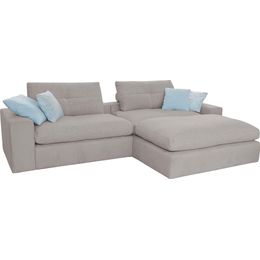Ecksofa Alina, B:296cm H:84cm T:180cm, grau, Chenille (100% Polyester), Wohnzimmer, Sofas, "Sandy", mit losen Sitz- und R&uuml;ckenkissen
