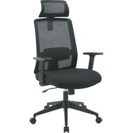 Bürostuhl Inosign, B:68cm H:114cm T:68cm, schwarz, Stühle, "Tallard, Mesh Schreibtischstuhl, ergonomische Ausstattung", verstellbare Kopfstütze,